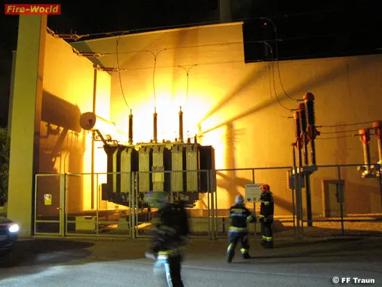 Oö: Trafobrand in Traun -> "Farbenfrohes Spektakel" durch Lichtbögen