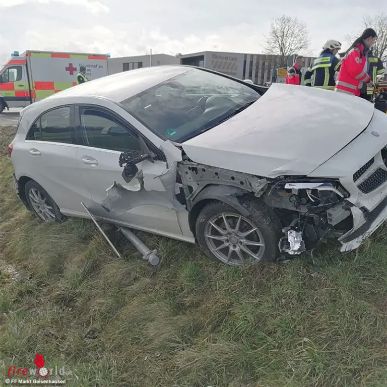 Bayern: Auffahrunfall mit vier Verletzten bei Geisenhausen - Fireworld.at